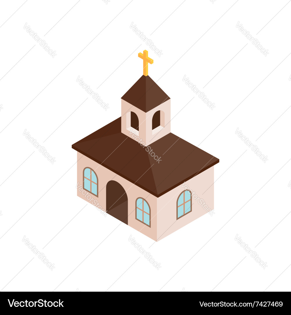 Church isometric 3d icon Royalty Free Vector Image