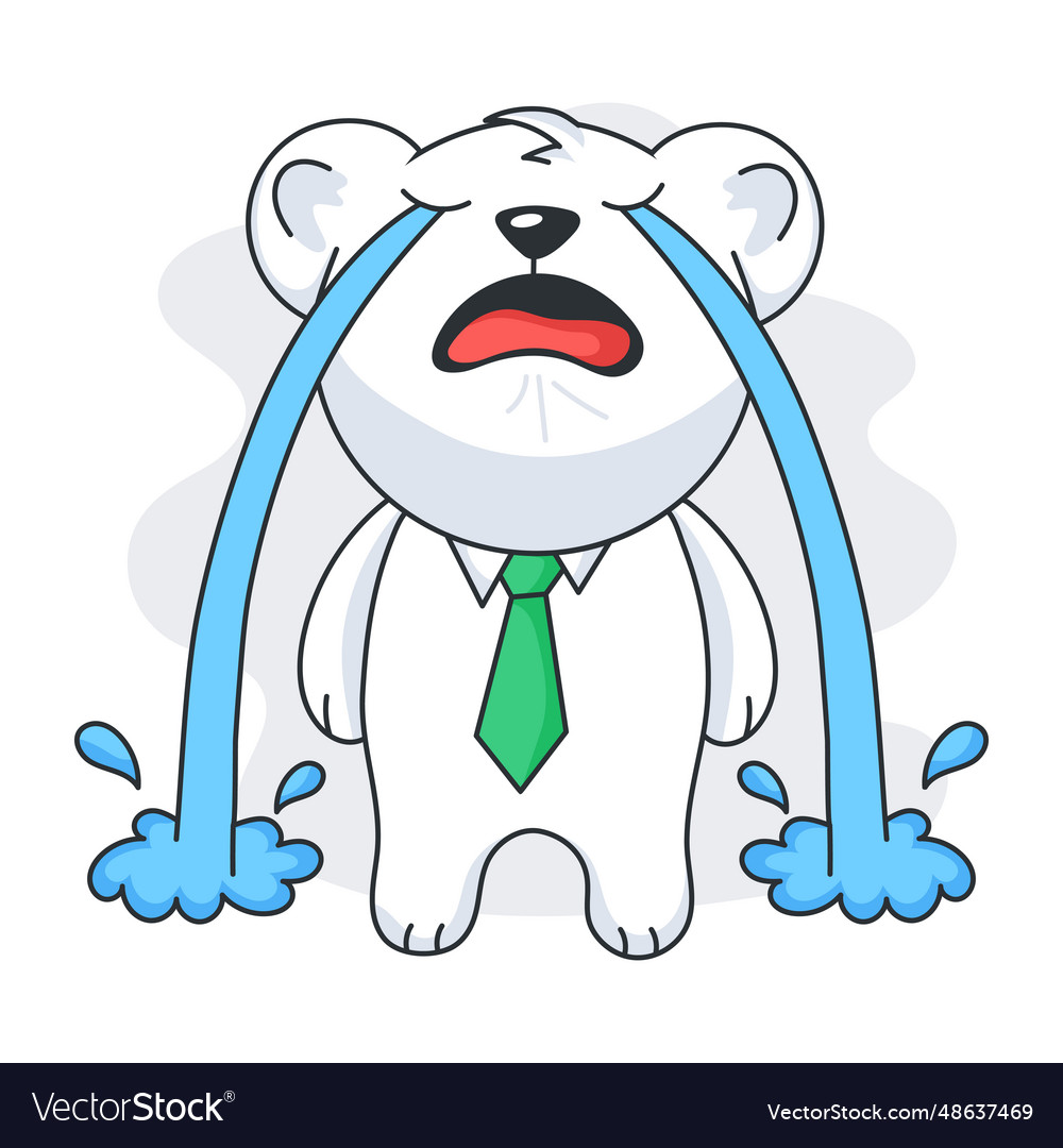 Crying bear Royalty Free Vector Image - VectorStock