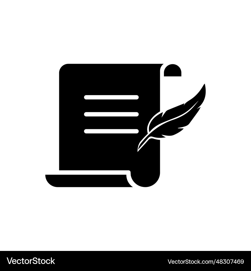 History writing icon solid style for web template Vector Image