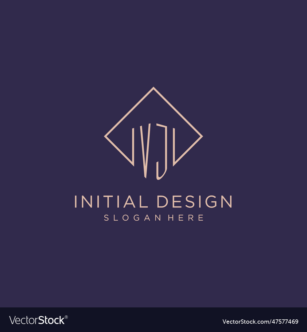 Initials vj logo monogram with rectangle style Vector Image