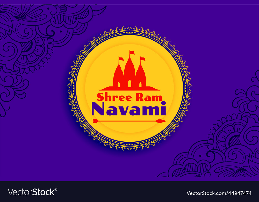 Happy Ram Navami Festival Wishes Background Vector Image
