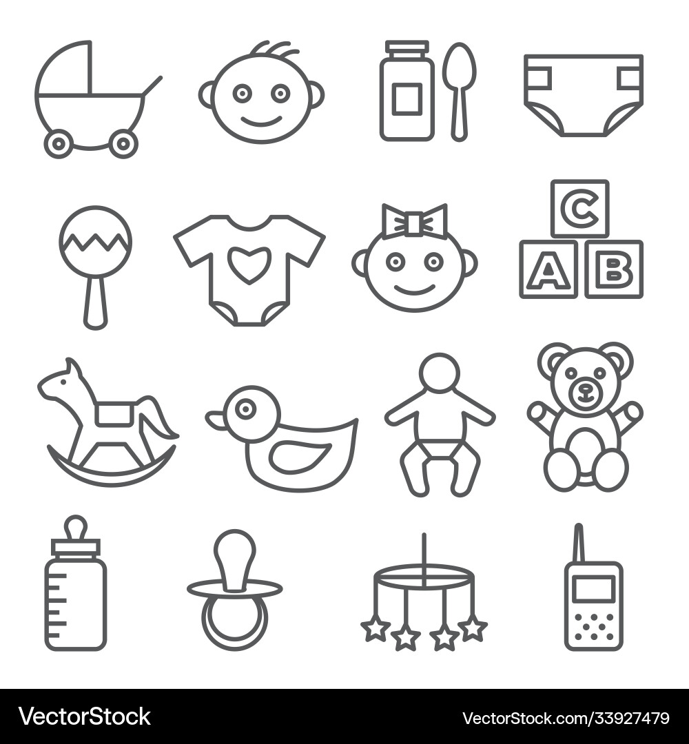 Baline icons set on white background Royalty Free Vector