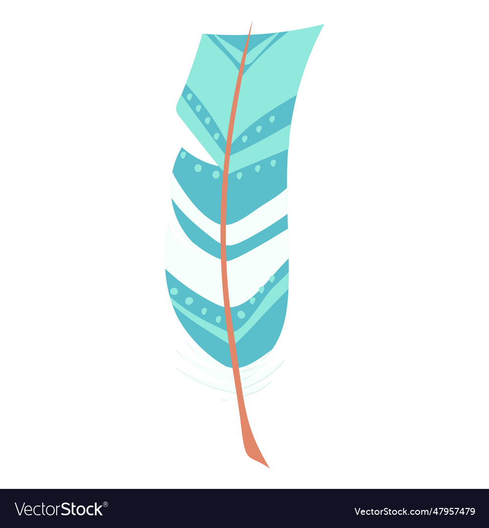 Boho patterned feather Royalty Free Vector Image