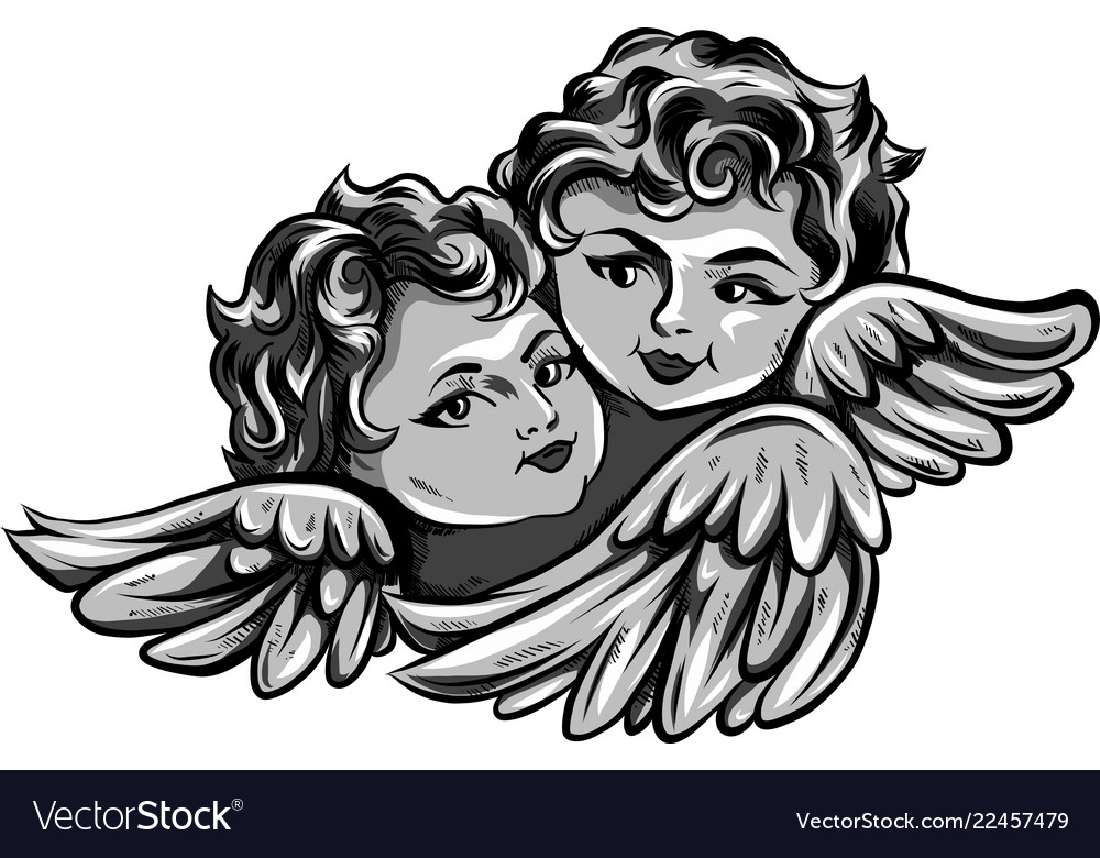 Flying Angel Or Cupid Royalty Free Vector Image