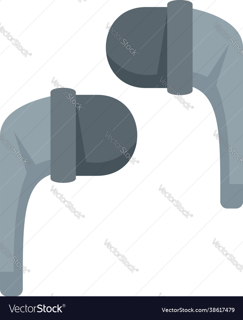 Stereo wireless earbuds icon flat isolated Vector Image Stereo wireless earbuds icon flat isolated Vector Image
