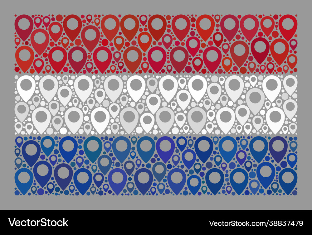 Targeting netherlands flag - collage pin icons Vector Image