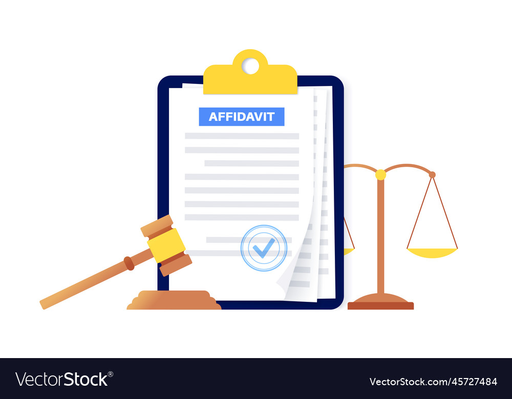 Affidavit statement document Royalty Free Vector Image