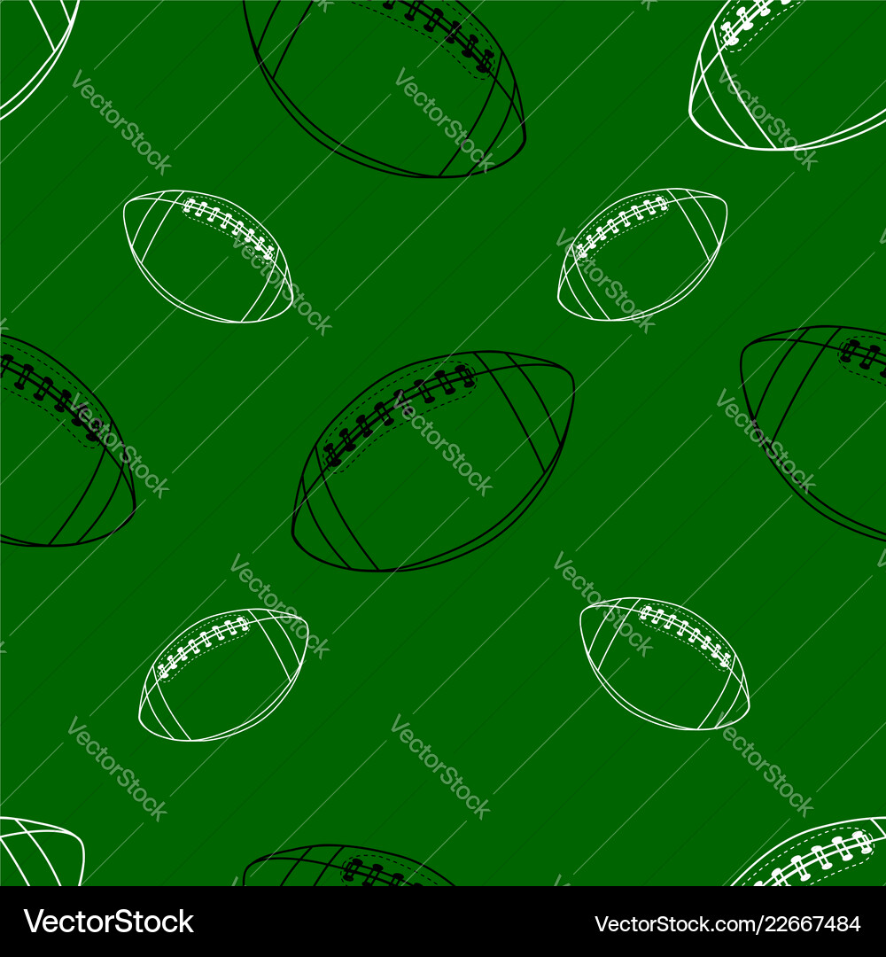 American football ball seamless pattern Royalty Free Vector