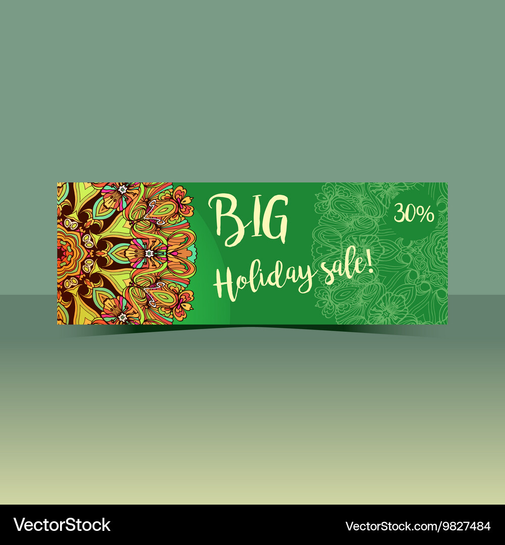 Colorful ornamental ethnic banner Royalty Free Vector Image