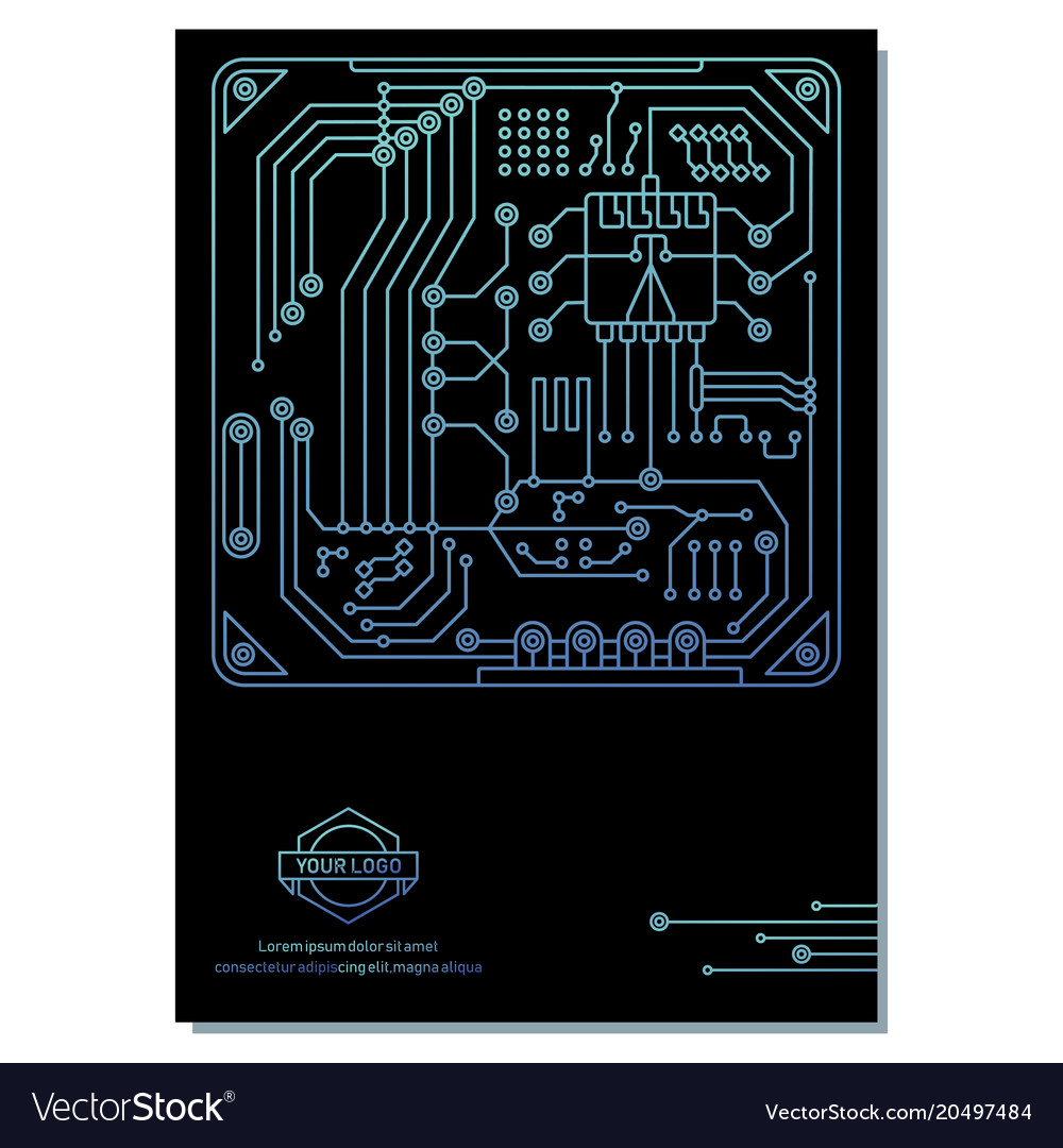 Computer chip poster design Royalty Free Vector Image