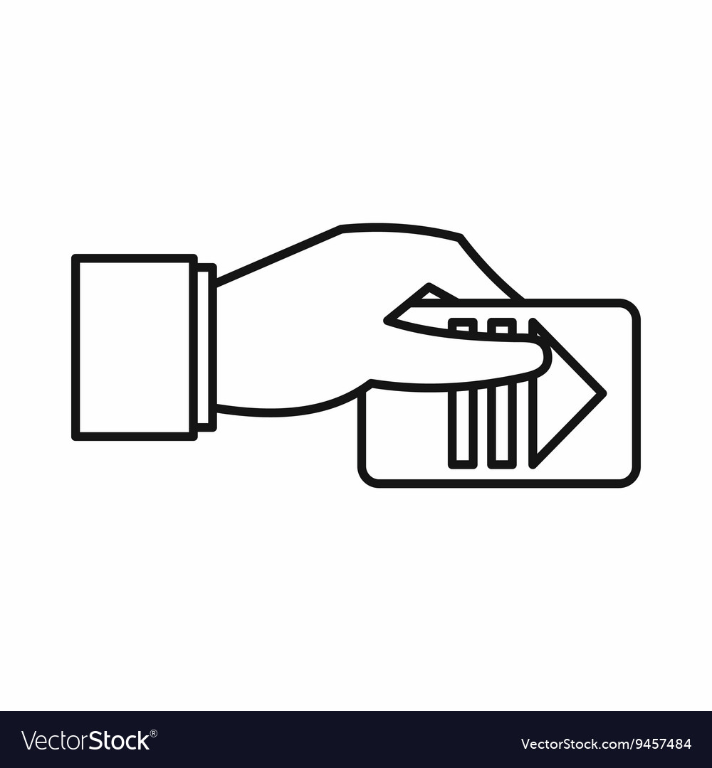 Hand with parking ticket icon outline style Vector Image Hand with parking ticket icon outline style Vector Image