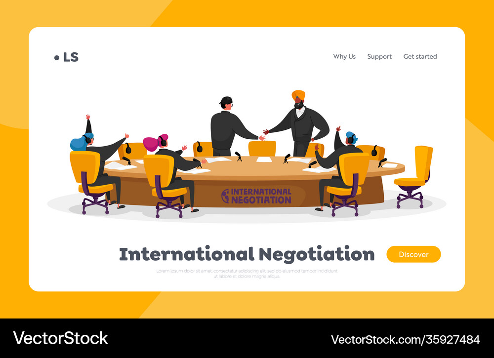 Partnership delegates meeting landing page Vector Image