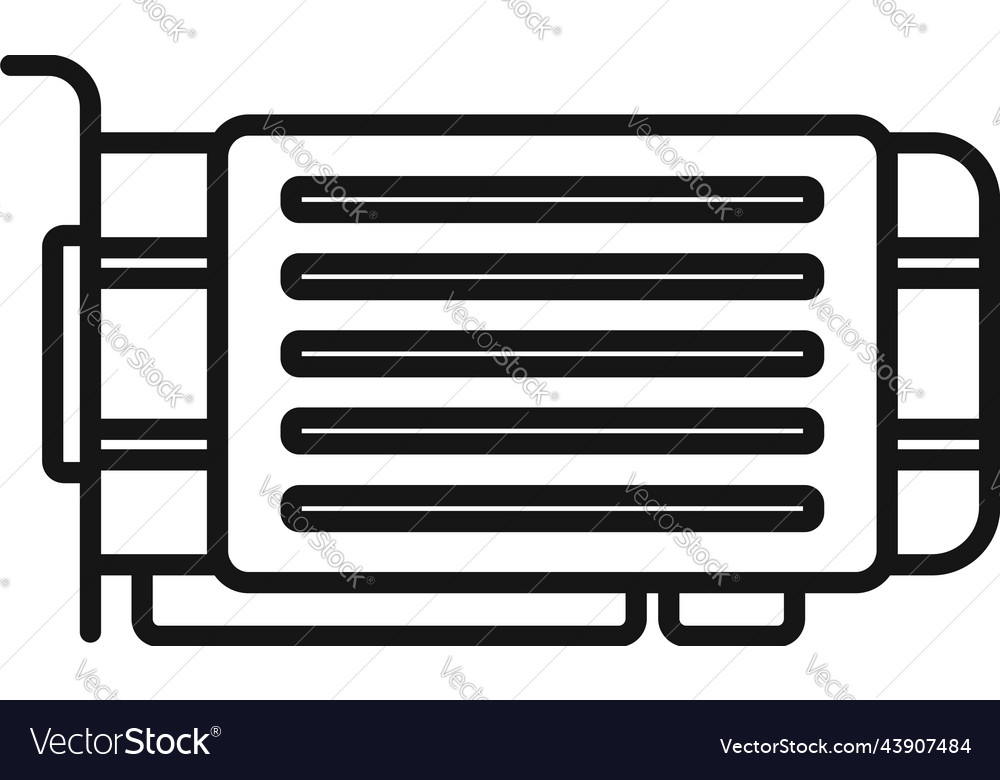 Video card icon outline pc gpu Royalty Free Vector Image Video card icon outline pc gpu Royalty Free Vector Image