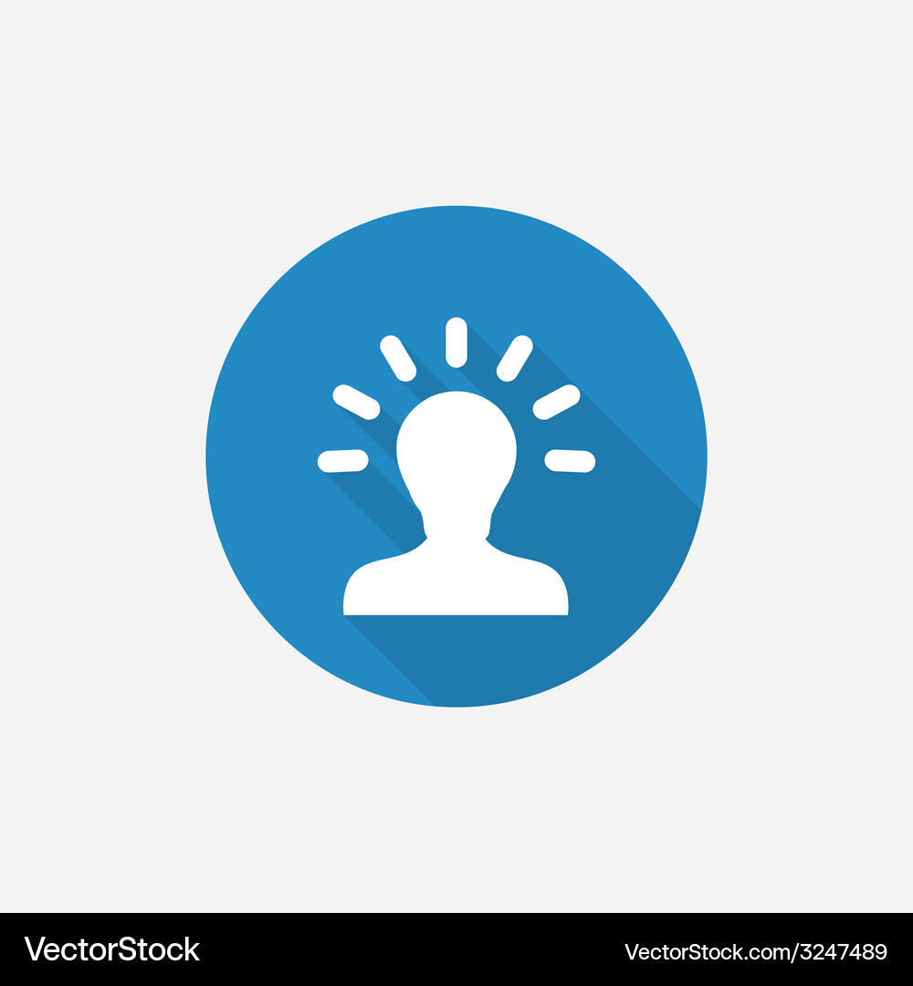 Blue Idea Icon with Long Shadow Royalty Free Vector Image