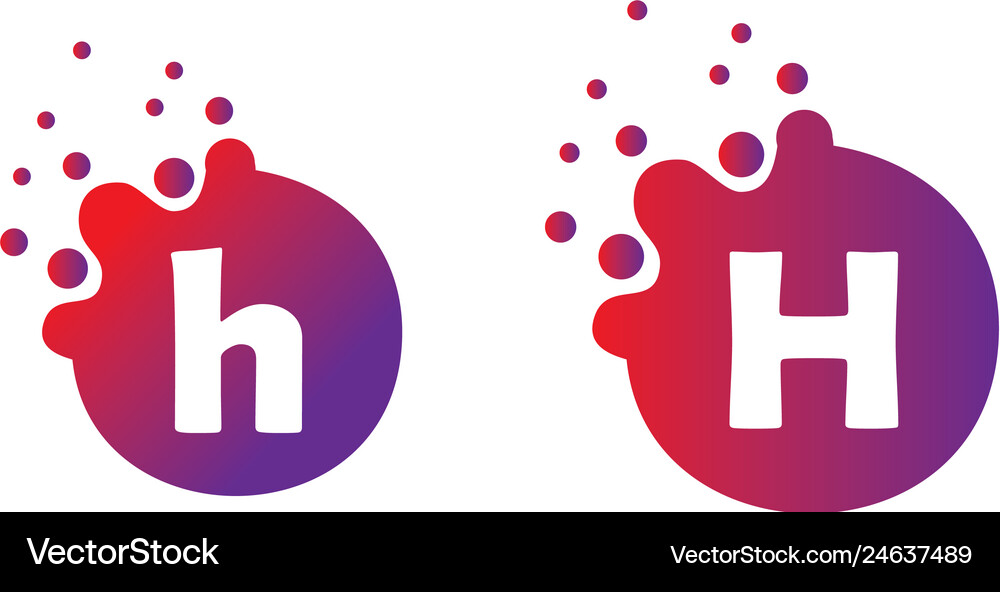 Dots letter h logo h letter design with Royalty Free Vector