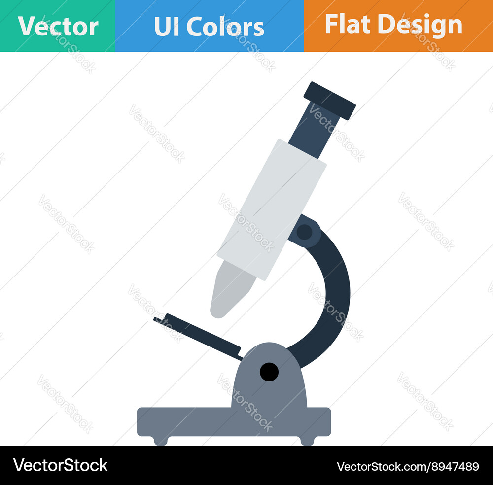 Flat design icon of school microscope Royalty Free Vector