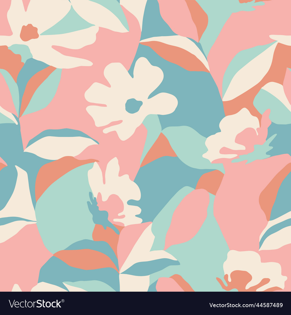 Flower layers seamless pattern Royalty Free Vector Image