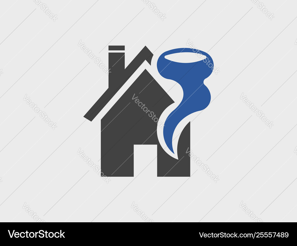 House and hurricane disaster icon Royalty Free Vector Image