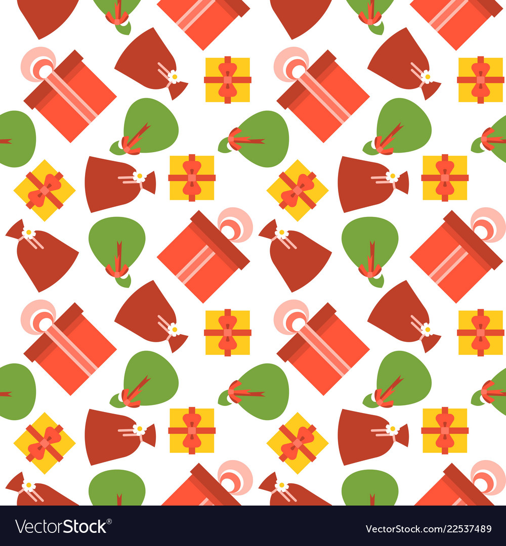 Present gift box seamless pattern suitable Vector Image