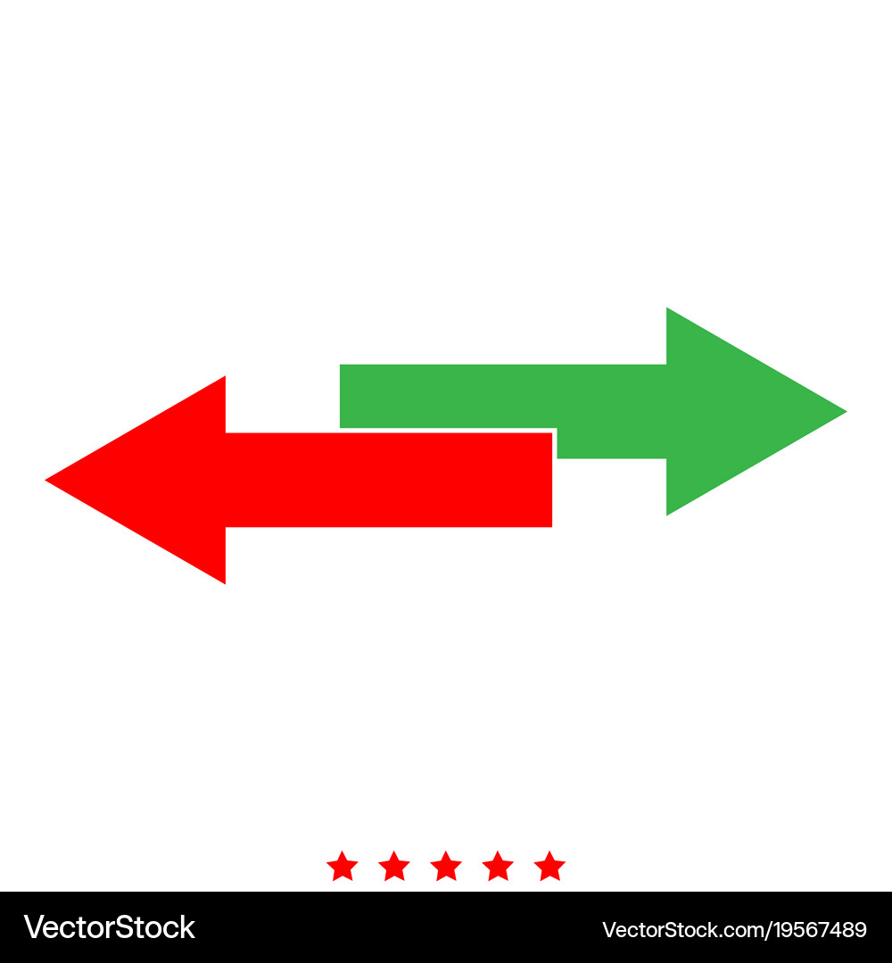 Two side arrows icon color fill style Royalty Free Vector