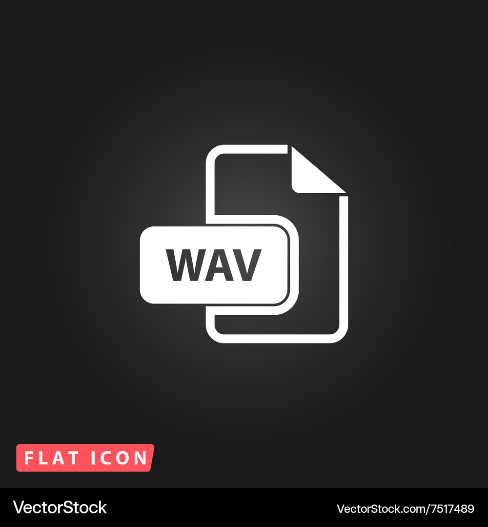 Wav audio file extension icon Royalty Free Vector Image