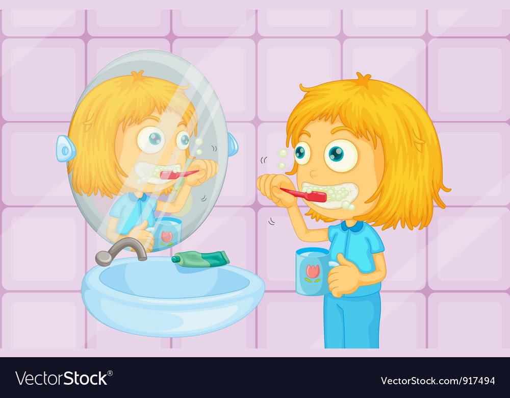 Brushing teeth Royalty Free Vector Image - VectorStock