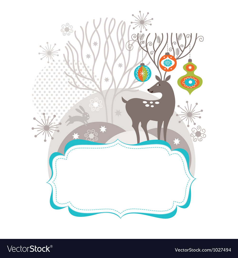 Christmas deer Royalty Free Vector Image - VectorStock