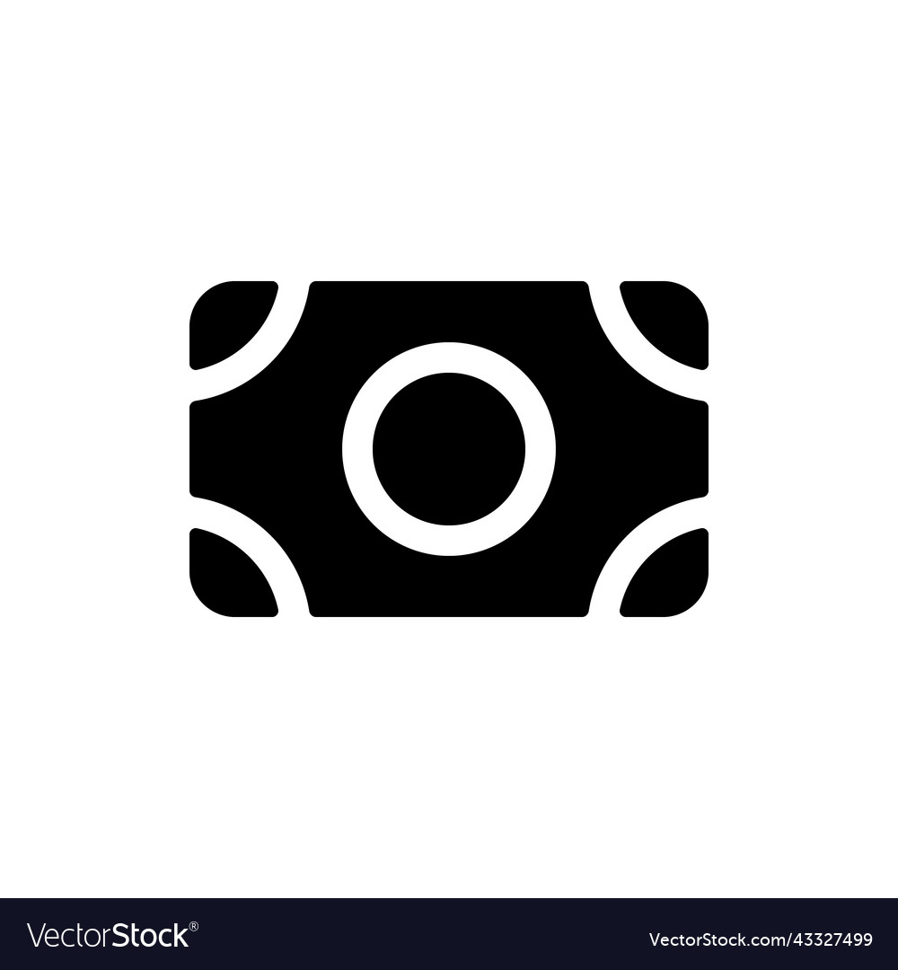 Banknote black glyph ui icon Royalty Free Vector Image