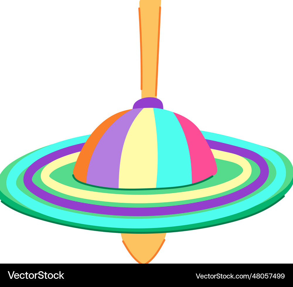 Child spinning top cartoon Royalty Free Vector Image