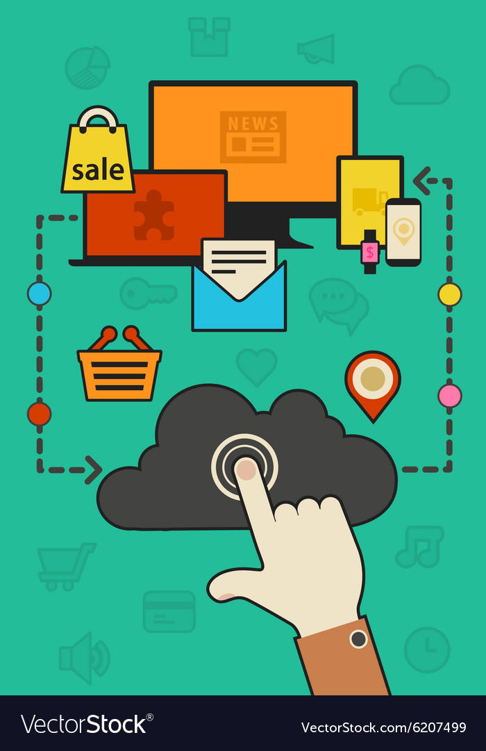 Cloud computing and synchronization concept Vector Image