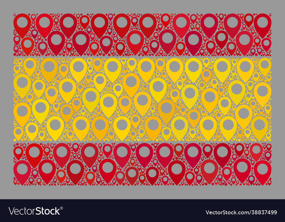 Navigation spain flag - mosaic map pointers Vector Image Navigation spain flag - mosaic map pointers Vector Image