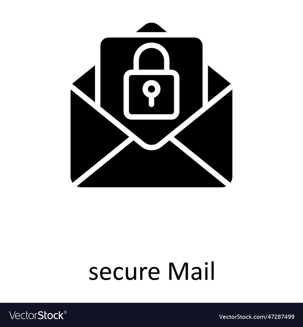 Secure mail solid icon design Royalty Free Vector Image