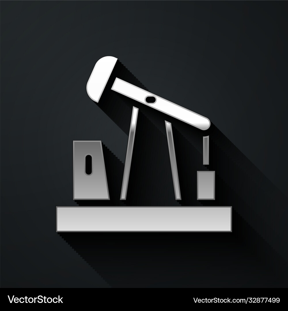 Silver oil pump or pump jack icon isolated Vector Image