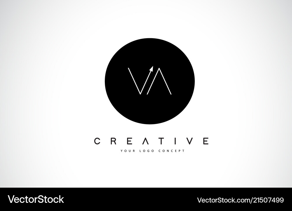 Va v a logo design with black and white creative Vector Image