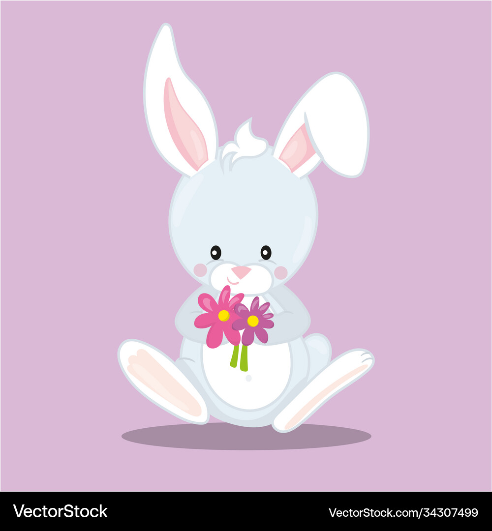 Woodland animals rabbit 06 Royalty Free Vector Image