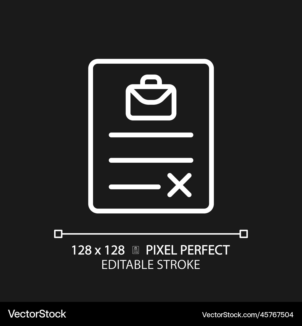 Employment contract pixel perfect white linear Vector Image