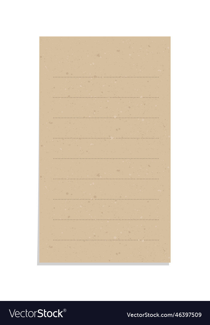 Aesthetic Vintage Brown Paper Note Recycled Memo Vector Image