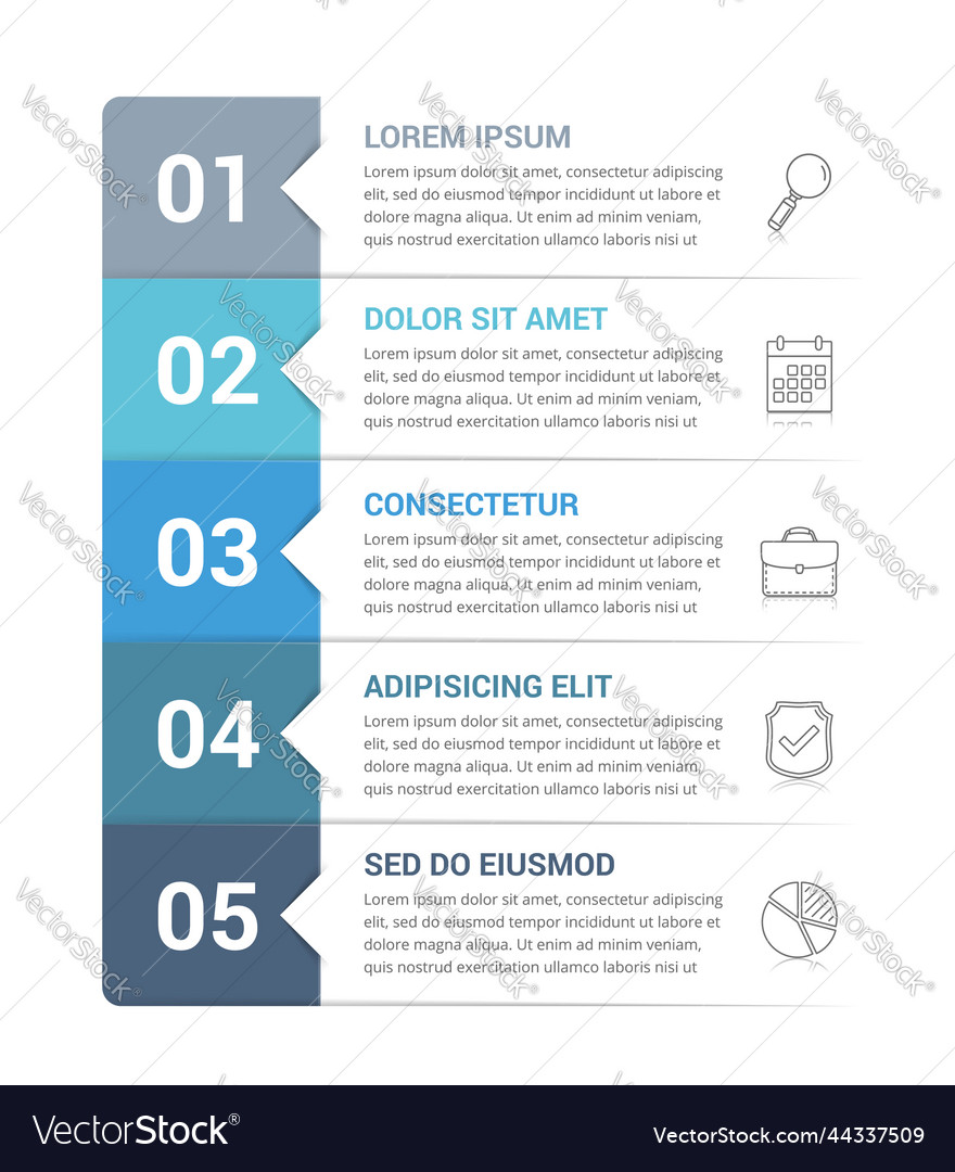 Infographic template with 5 steps Royalty Free Vector Image
