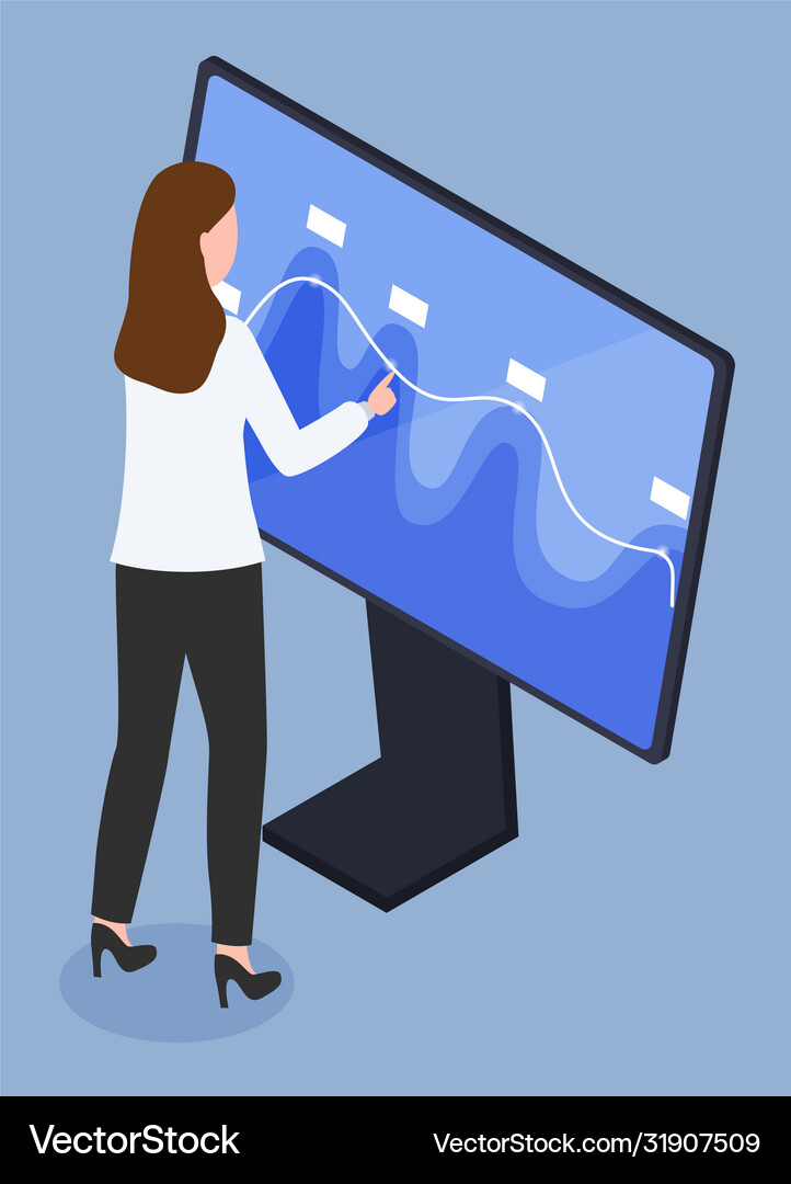 Innovative technology with touchscreen pc Vector Image
