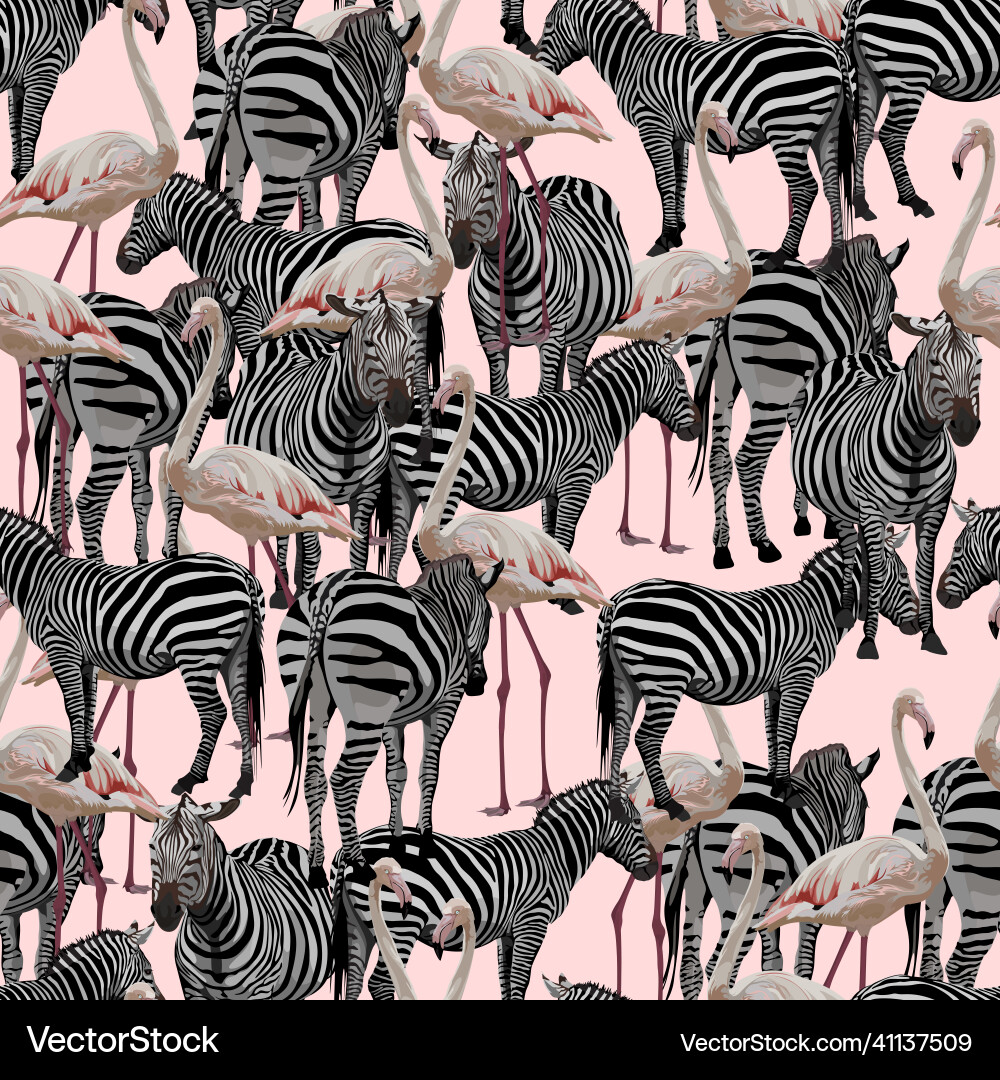 Seamless pattern with wild animals Royalty Free Vector Image