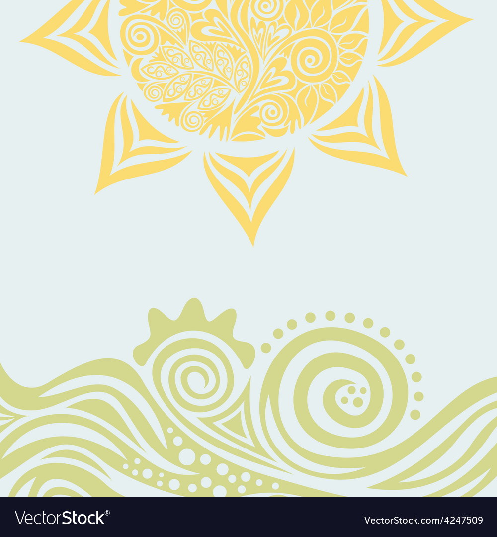 Sun nature pattern background Royalty Free Vector Image