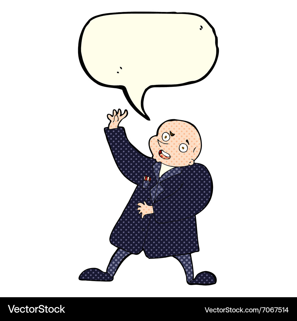 Cartoon mad scientist with speech bubble Vector Image