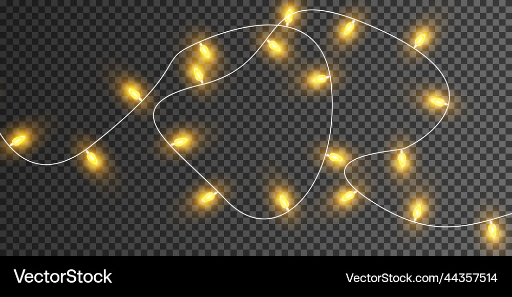 Christmas lights isolated on transparent Vector Image