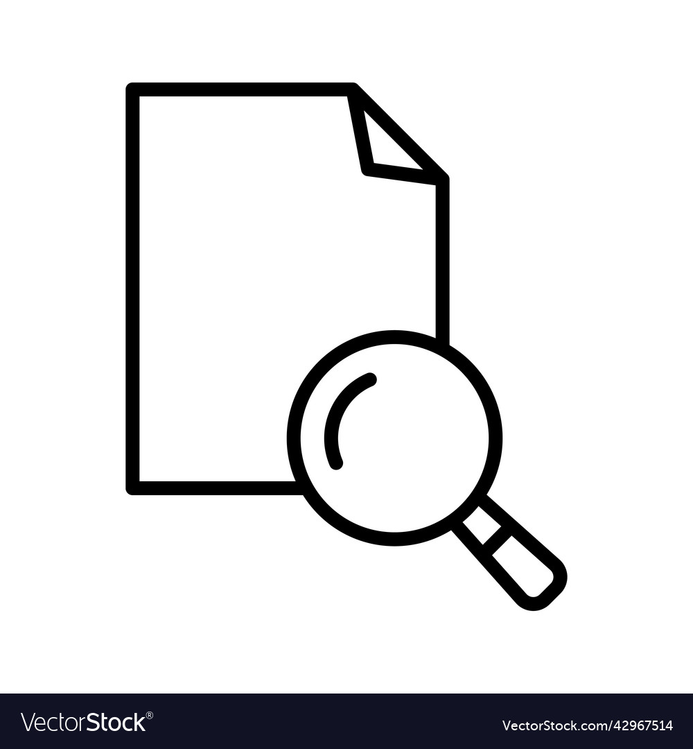 Document finding icon with magnifying Royalty Free Vector