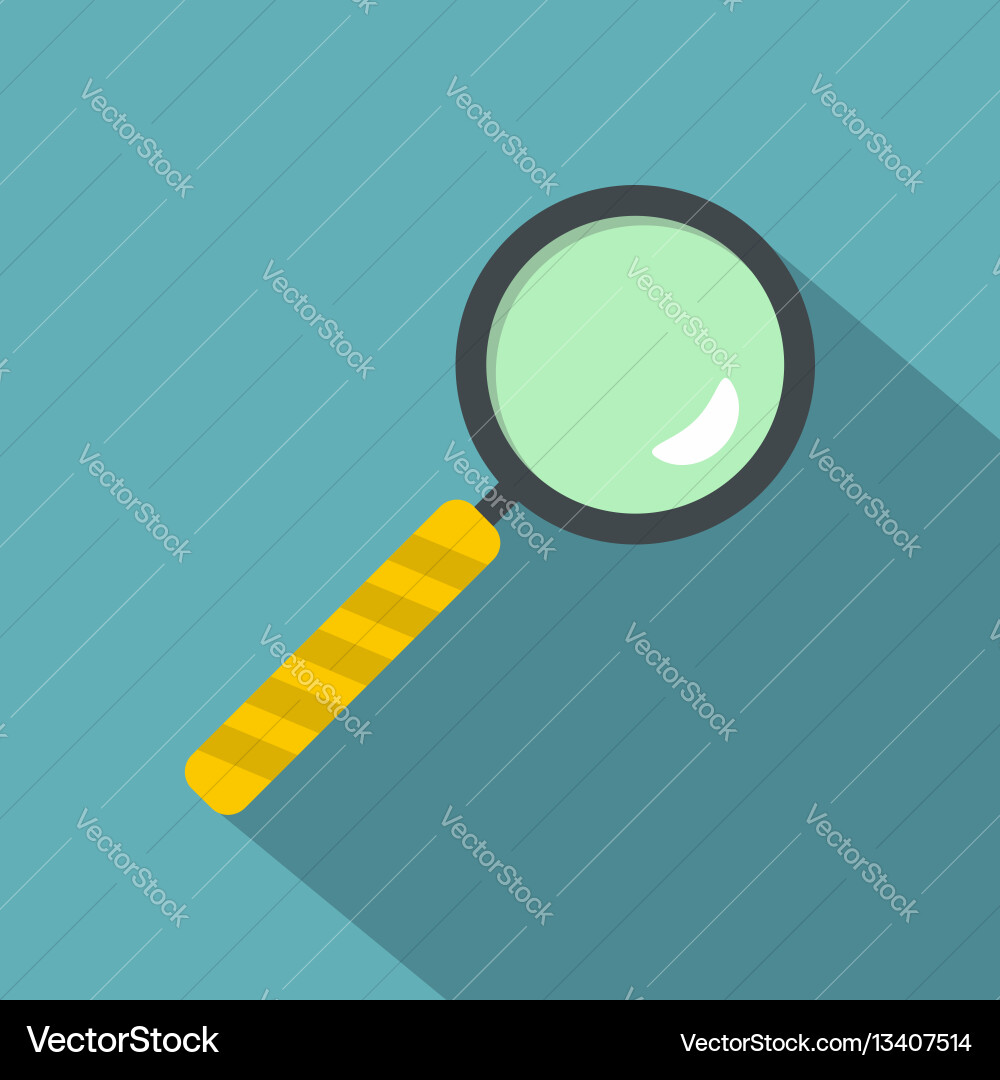 Magnifier icon flat style Royalty Free Vector Image