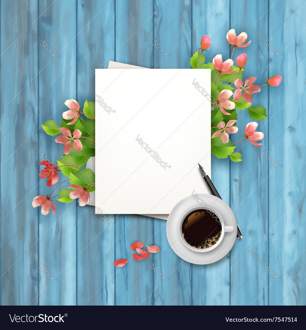 Spring top view background Royalty Free Vector Image