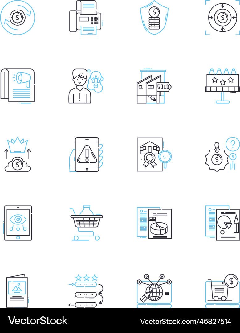 Wholesale trade linear icons set distribution Vector Image