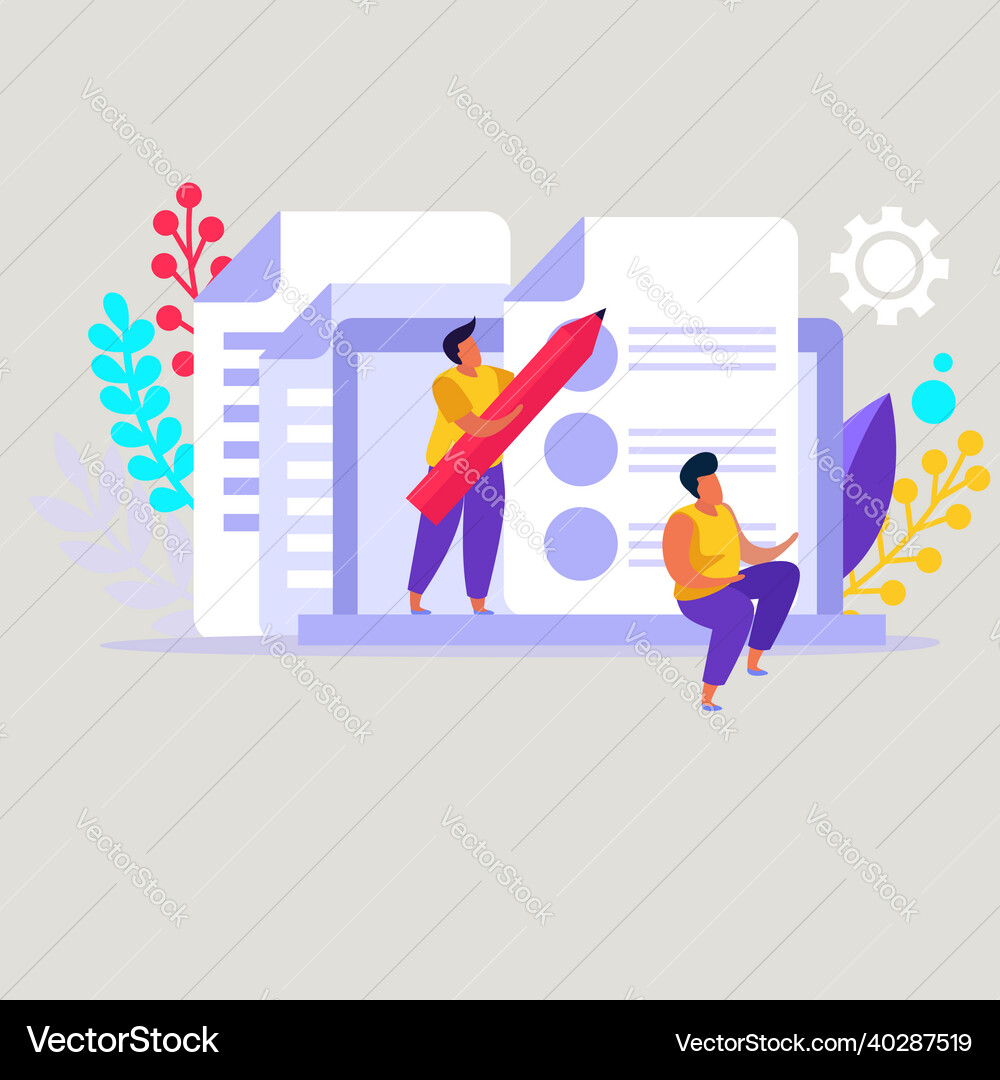 Employment service document flat design Royalty Free Vector
