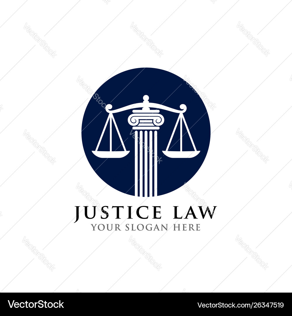 Justice law logo design template attorney Vector Image