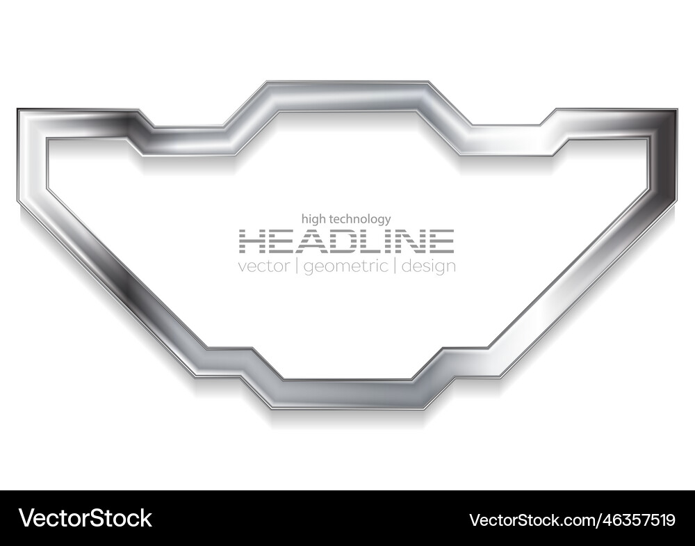 Metallic silver technology frame abstract Vector Image